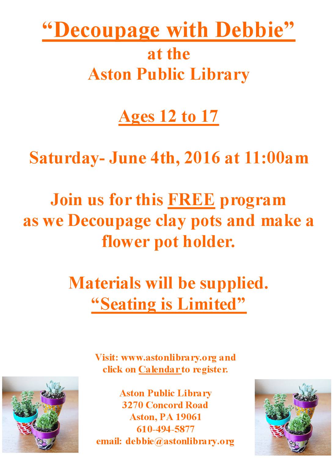 Teens can learn the art of decoupage at the library! | Aston Public Library