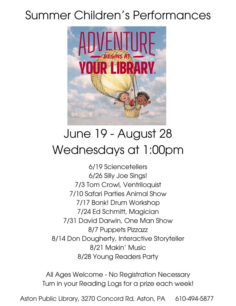 Aston Public Library | "Informing, enriching and empowering" the community!